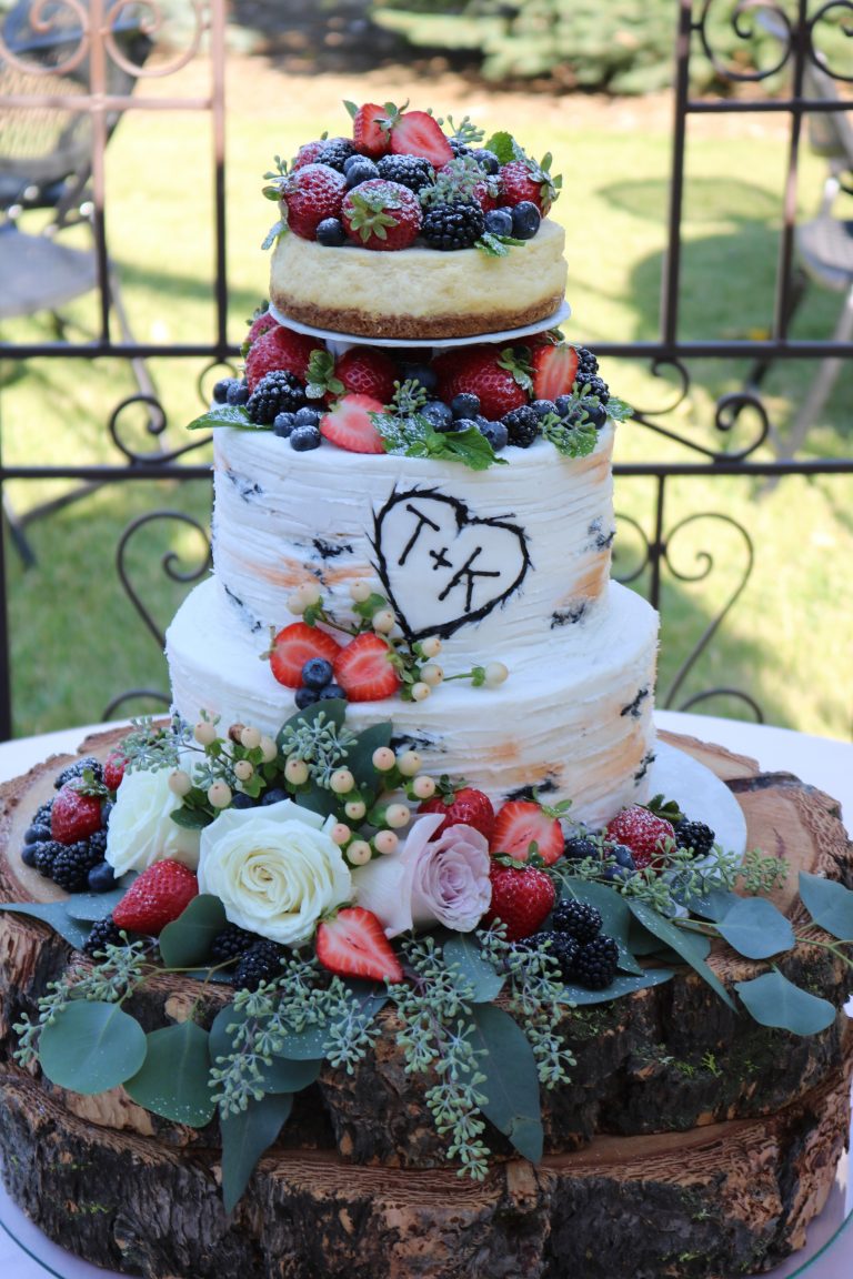 Cheesecake & Buttercream Aspen Tree Wedding Cake – Rexburg Cakes