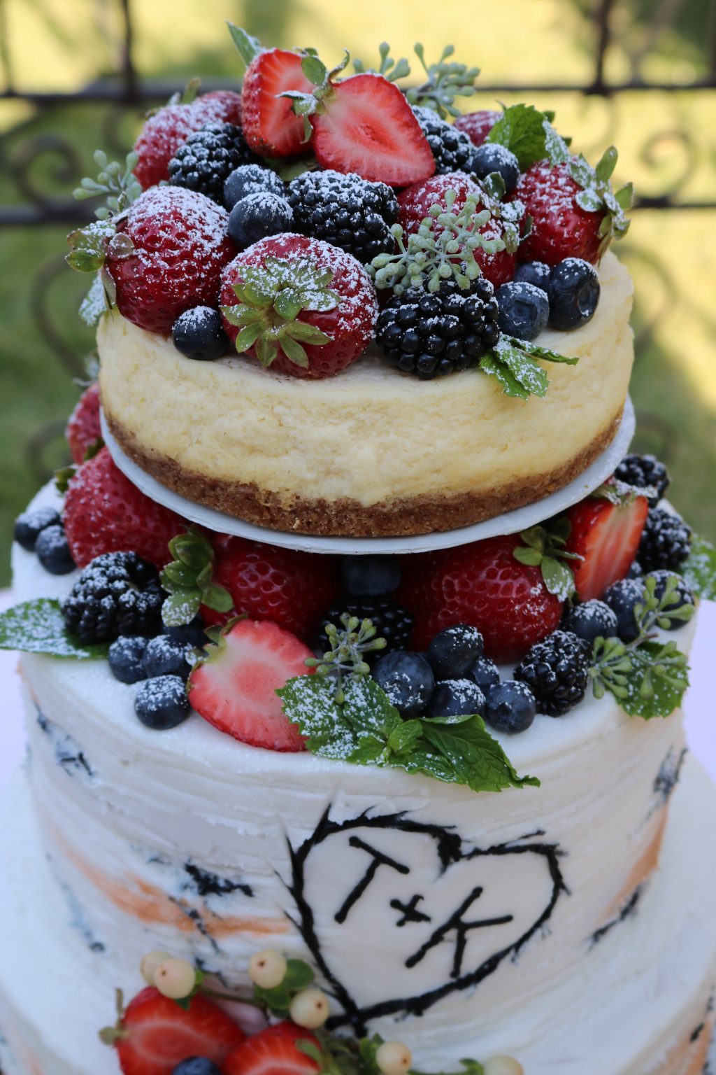 Cheesecake & Buttercream Aspen Tree Wedding Cake – Rexburg Cakes